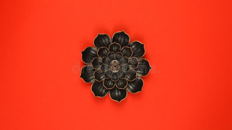 Rotating Mandala Pattern Metallic on Red Background. Stock Footage ...