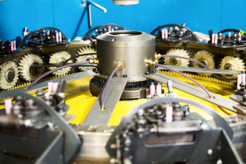 Rotating Mechanism of a Vertical Braiding Machine. Stock Image - Image ...
