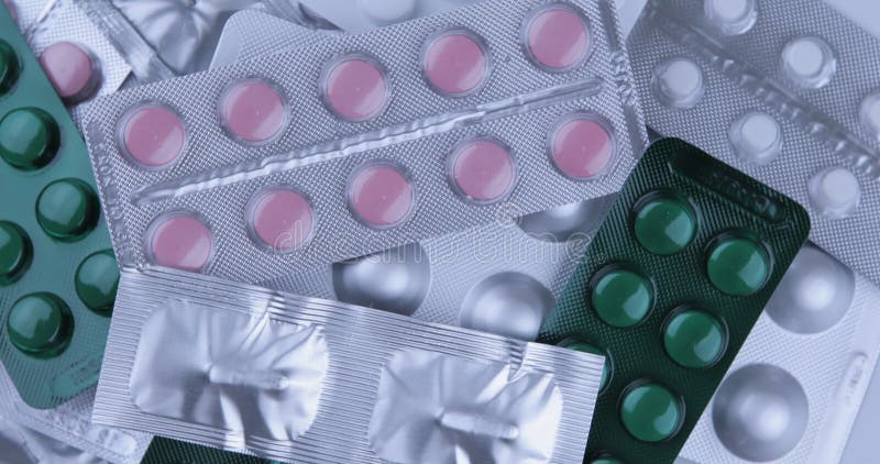 Rotating Medication Blisters of Tablets and Pills Stock Footage - Video ...