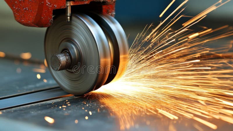 Rotating Metal Cutting Wheel Sparks Flying Stock Illustration ...