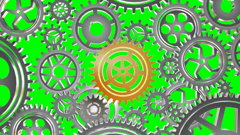 Rotating metal gears loop stock footage. Video of machinery - 69009838