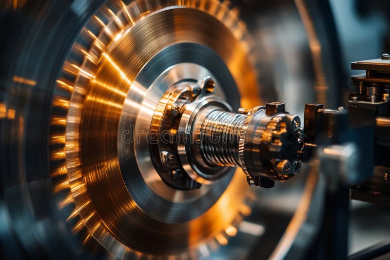 Rotating Metal Part of Industrial Machinery in Operation Stock ...