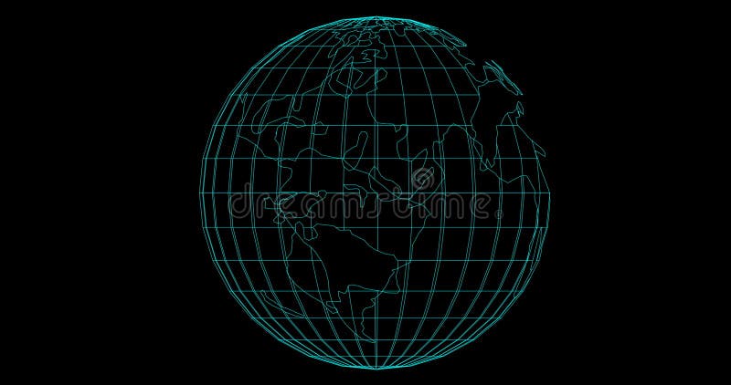 Rotating Model of the Continents of Planet Earth , Alpha Channel Stock ...