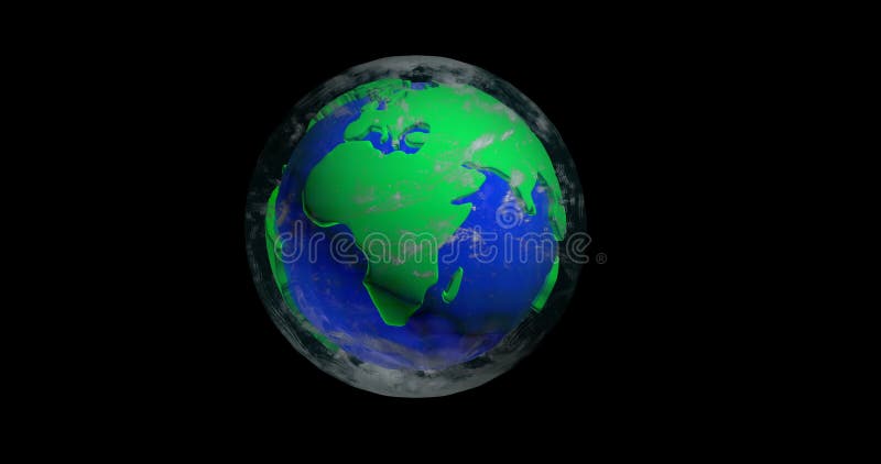 Rotating Model of the Continents of Planet Earth , Alpha Channel Stock ...
