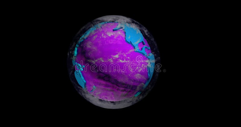Rotating Model of the Continents of Planet Earth , Alpha Channel Stock ...