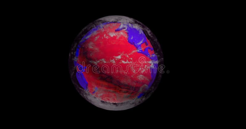 Rotating Model of the Continents of Planet Earth , Alpha Channel Stock ...