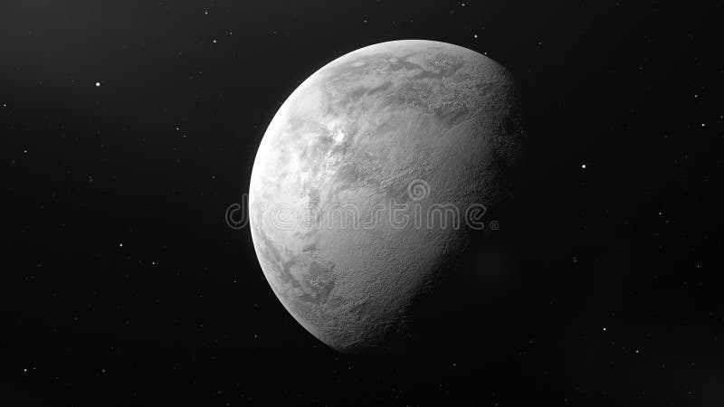 Rotating Moon in Different Phases with Detailed Surface. Motion Stock ...