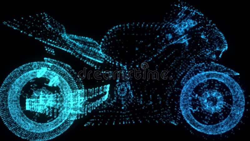 Motorcycle. Glowing Light Particles Arranged in the Formation of Model ...
