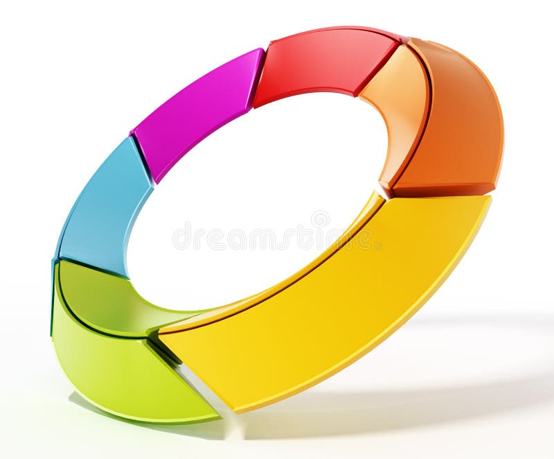 Rotating Multi Colored Arrows Forming a Circle. 3D Illustration Stock ...