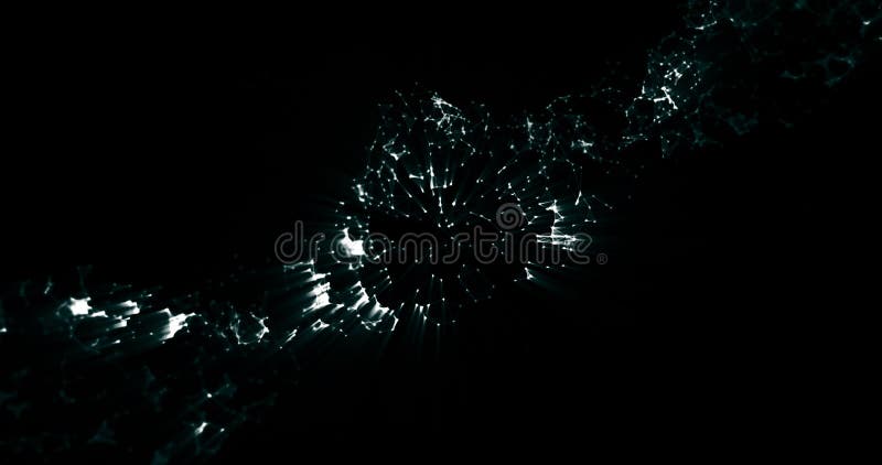 Rotating Nebulus Shape of Glowing White Points and Connected Lines ...