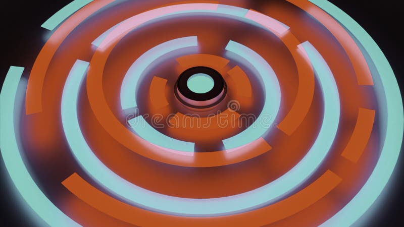 Rotating Neon Rings in 3D Computer Space. Design Stock Photo - Image of ...