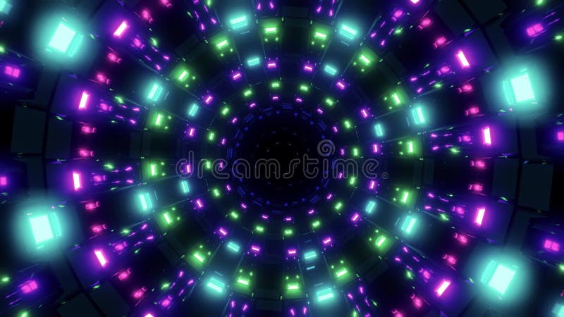 Rotating Nice Glowing Lights Vj Loop Visual Background 3d Illustration ...