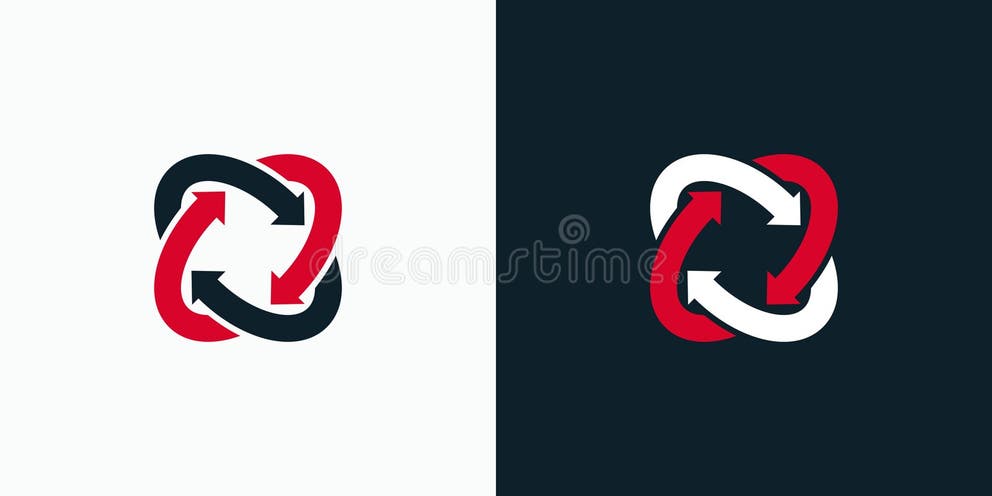 Rotating and Overlapping Four-way Arrow Vector Logo Design Stock Vector ...