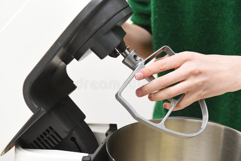 Rotating Part from the Mixer in the Hands Stock Photo - Image of food ...