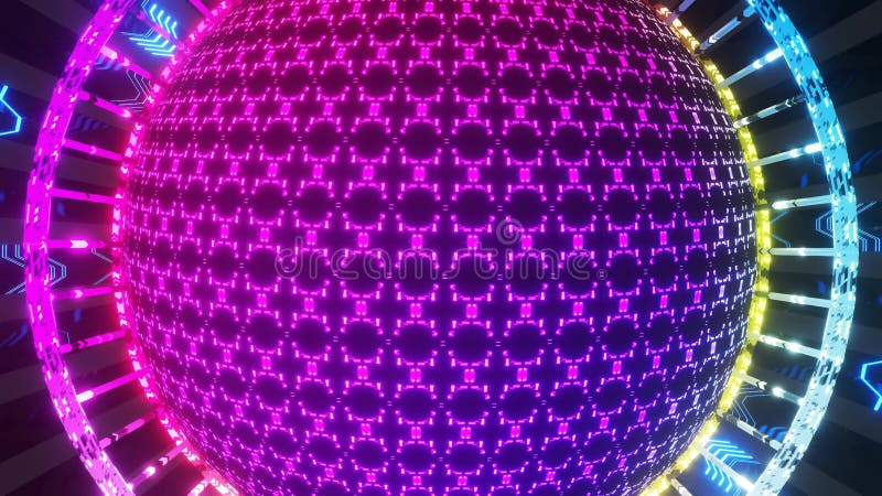 Rotating Particles and Flashing Light on Red Background, Loop Stock ...