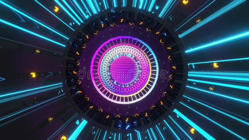 Rotating Particles and Flashing Light on Red Background, Loop Stock ...