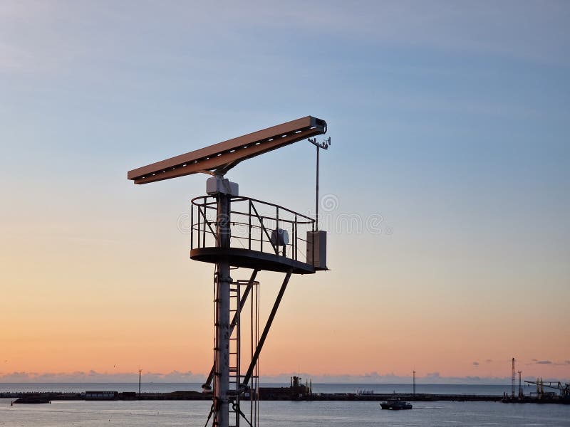 Rotating Phased Array Antenna for Marine Radar Stock Image - Image of ...