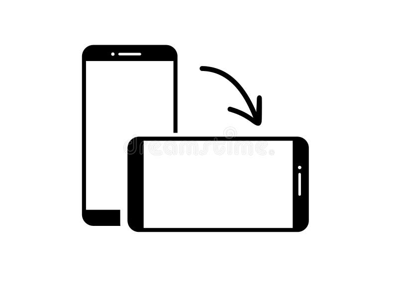 Rotating Phone from Vertical To Horizontal Position. Phone Vector Icon ...