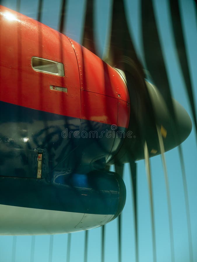 Rotating Plane Propeller Blades with Front Part of Engine Close Side ...