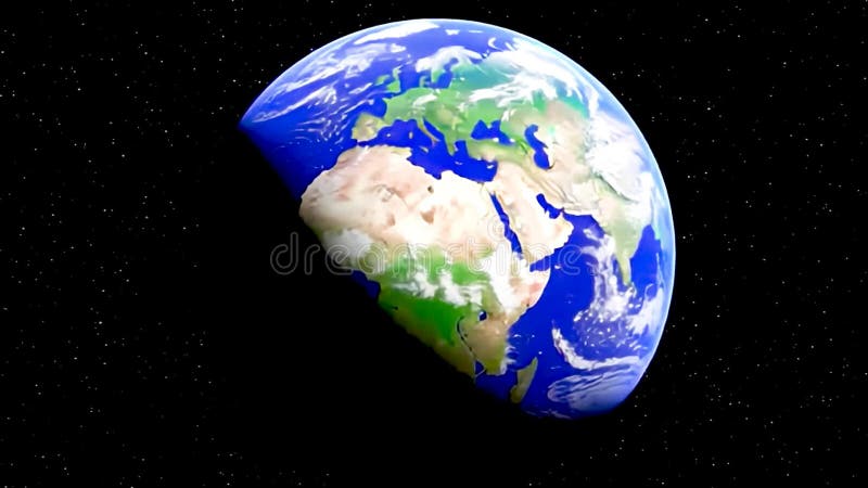 The Rotating Planet Earth in Space, Created with the Help of Artificial ...