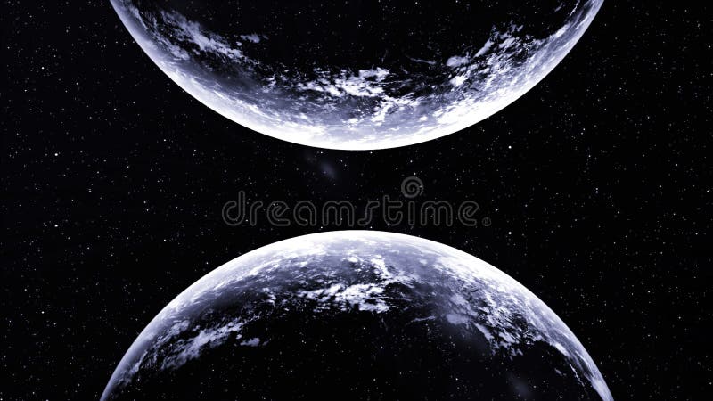 Rotating Planet with Its Reflection. Motion Stock Image - Image of ...