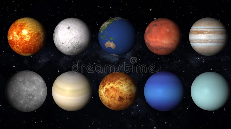 Rotating Planets in Space Animation. Stock Footage - Video of sphere ...