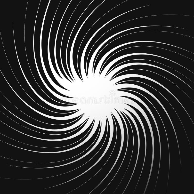 Rotating Radial Lines Abstract Element on Black Stock Vector ...