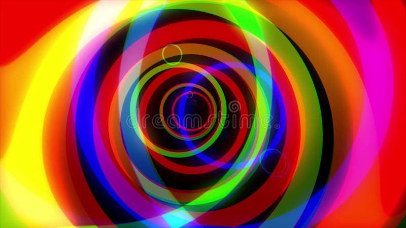Rotating Rainbow Swirl. Seamless Loop. Psychedelic Tunnel Multicolored ...