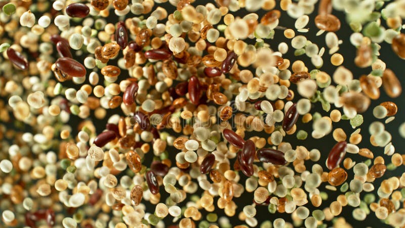 Rotating Raw Various Legumes on Black Background Stock Image - Image of ...