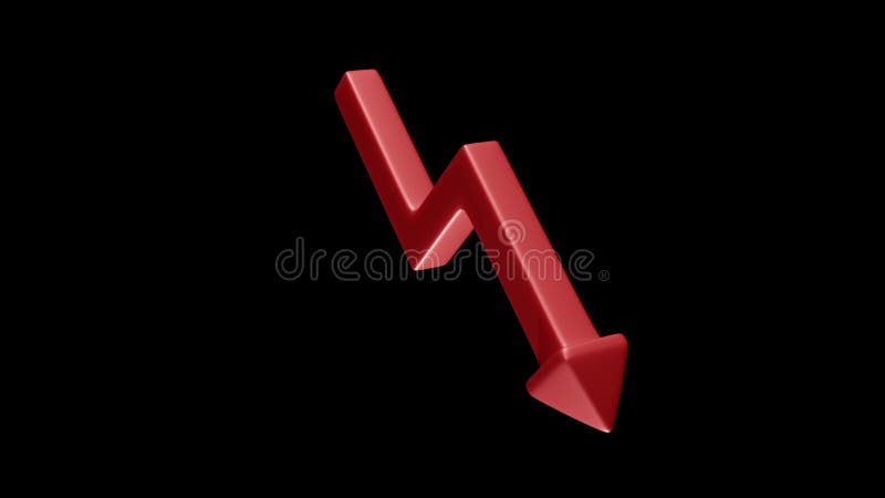 Rotating Red Downward Arrow Stock Video - Video of graph, finance ...