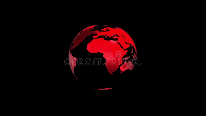 Rotating Red Earth on Black Background. 4K Animation Stock Video ...