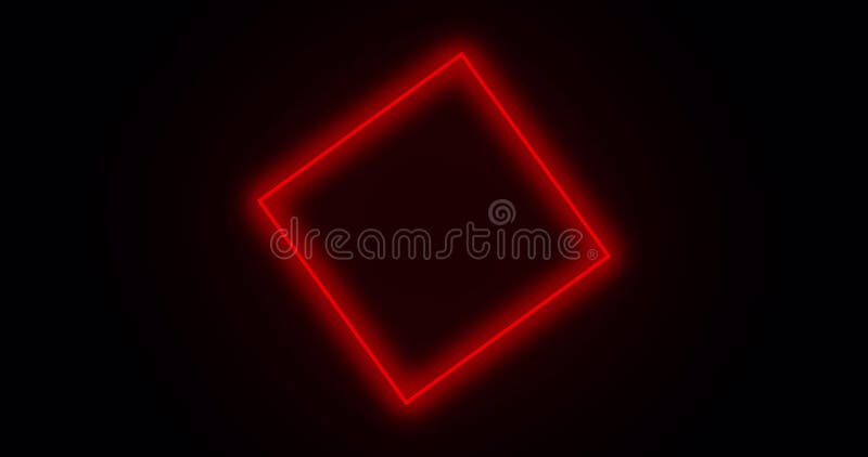 Rotating Red Neon Square. 4K Animation Stock Illustration ...