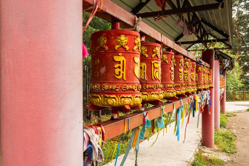 Rotating Religious Elements for Touching Turning Spinning Buddhist ...