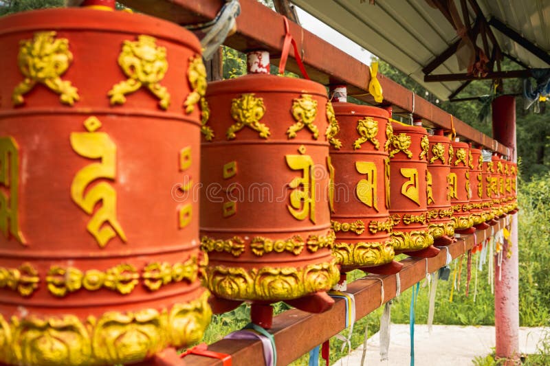 Rotating Religious Elements for Touching Turning Spinning Buddhist ...