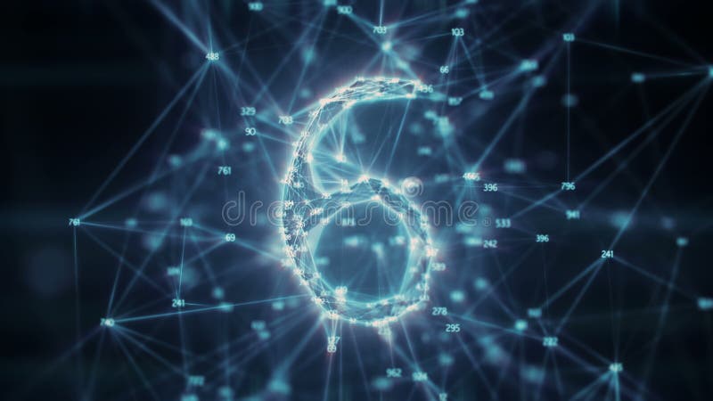 Rotating Retro Random Digits Plexus Countdown - Abstract Motion 4k Stock Footage - Video of ...