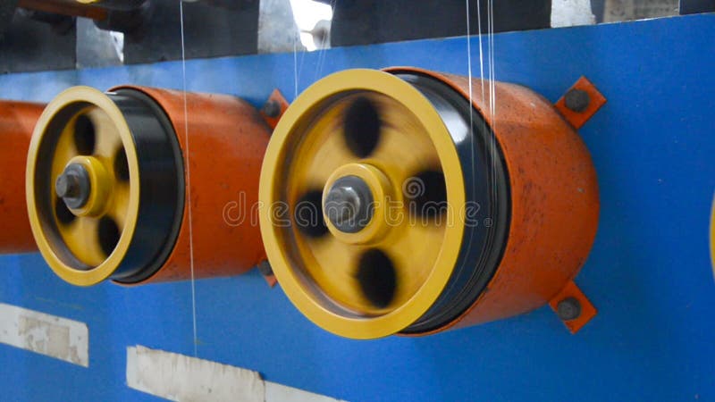 Rotating Rubberized Wheels of the Winding Machine. Stock Video - Video ...