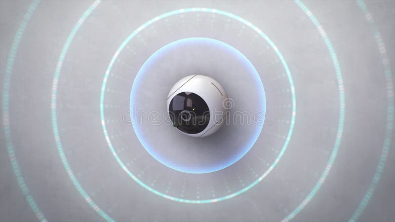 Rotating Security Camera with AI Recognition Installed on the Wall ...