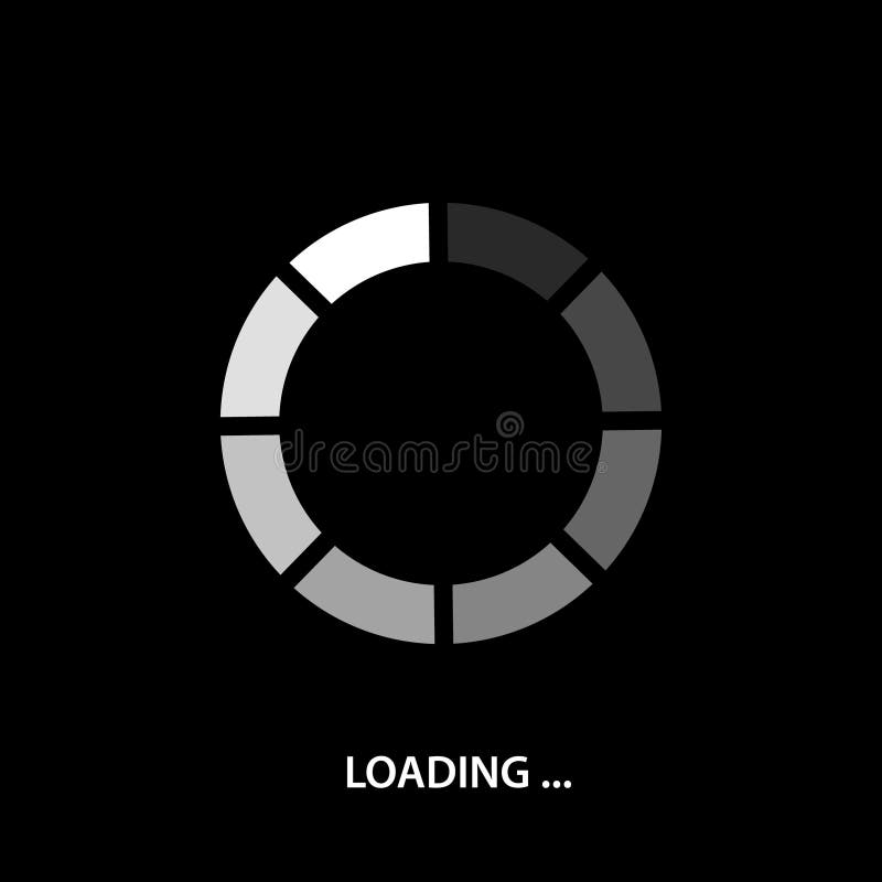 Rotating Segment Loading Icon with Text Stock Vector - Illustration of ...