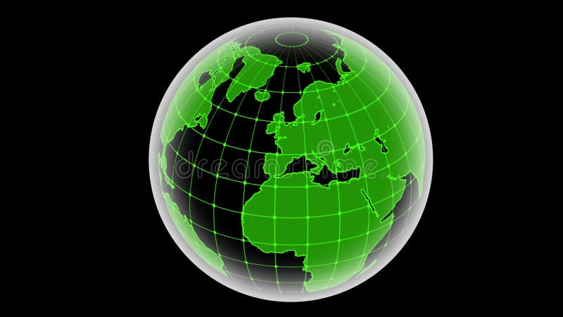 Rotating Shiny Globe. the Earth with Node and Line Connection Stock ...