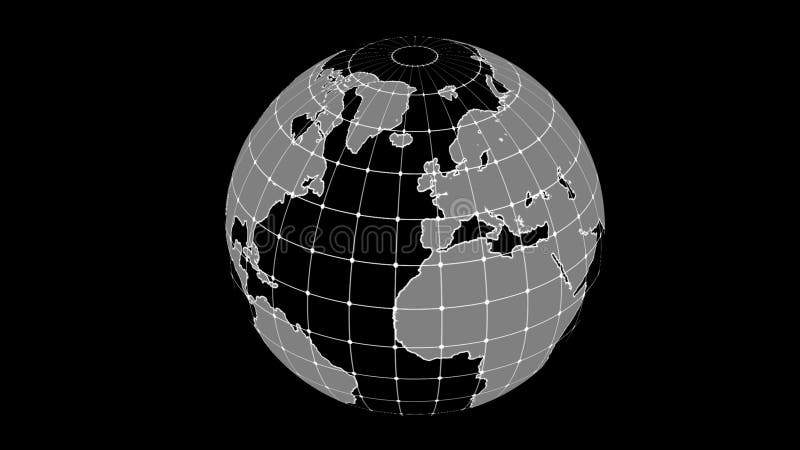 Rotating Shiny Globe. the Earth with Node and Line Connection Stock ...