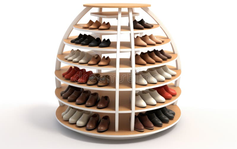 Rotating Shoe Rack in White Serenity on Transparent Background ...
