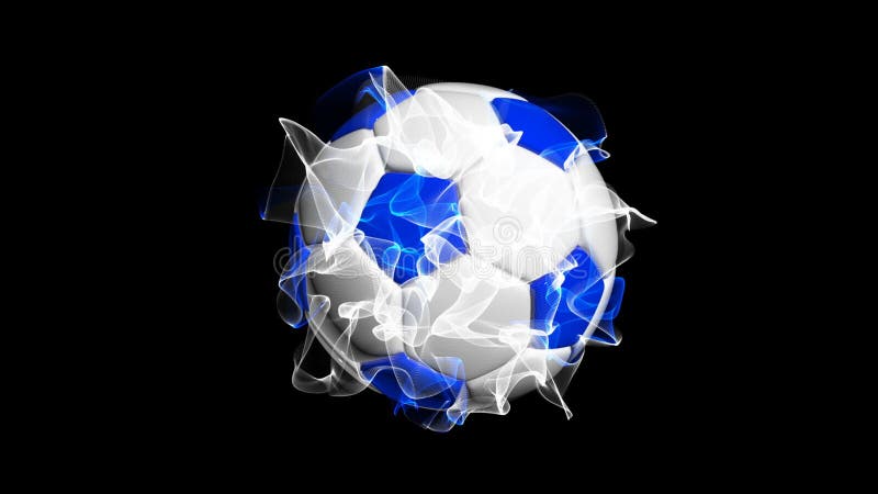 Rotating Soccer Ball on a Black Background, Video Loop, with Alpha ...