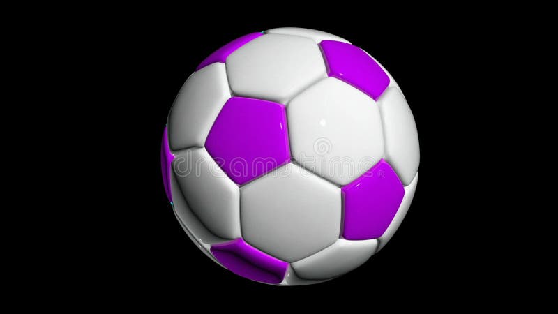 Rotating Soccer Ball on a Black Background, Video Loop, with Alpha ...