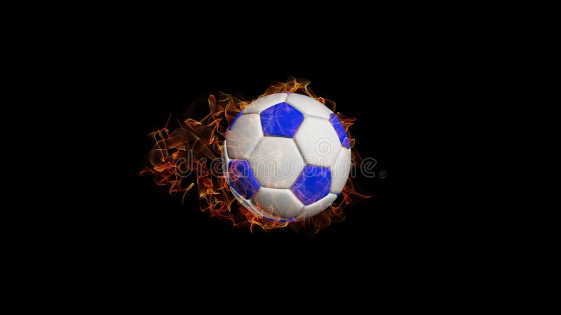 Rotating Soccer Ball on a Black Background, Video Loop, with Alpha ...