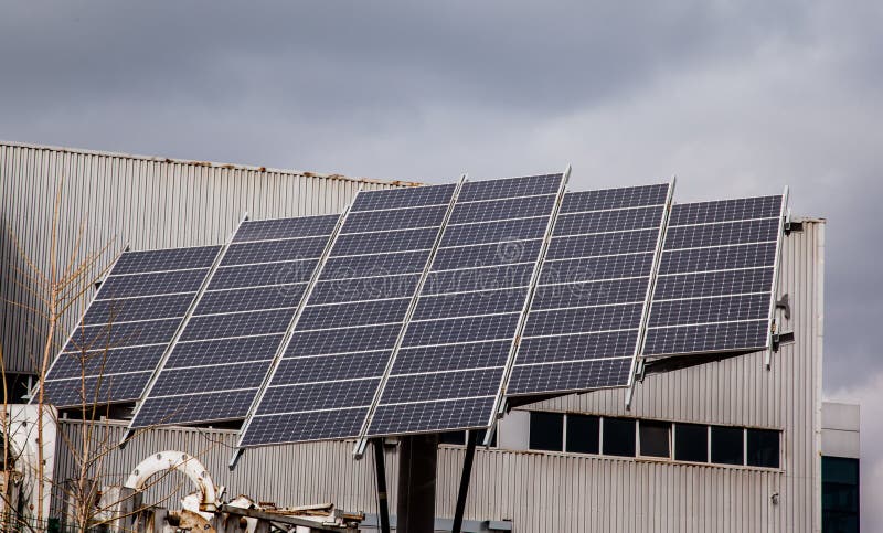 Rotating Solar Panel with Sun`s Movement Stock Image - Image of ...