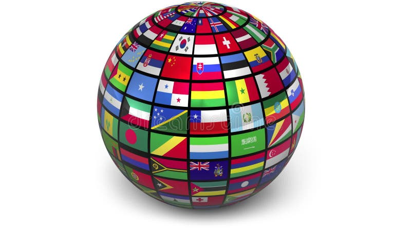 Rotating Sphere with World Flags Stock Video Footage - Video of concept ...