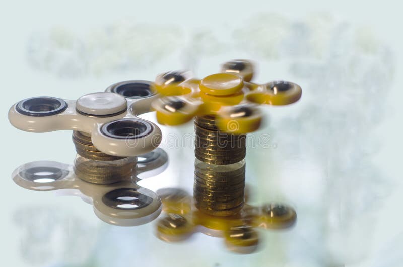 Coins on mirror stock photo. Image of growth, compute - 173343546