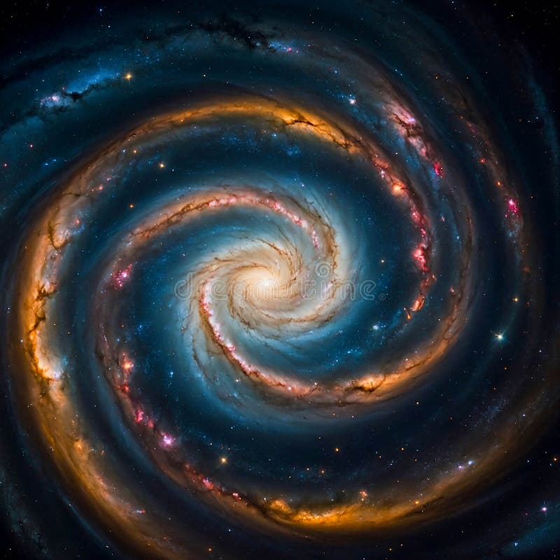 Rotating Spiral Galaxy. Deep Space Exploration Stock Illustration ...