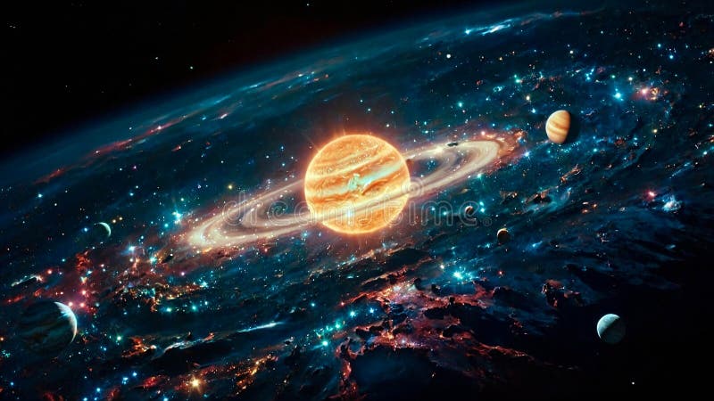 Rotating Spiral Galaxy. Deep Space Exploration Stock Illustration ...