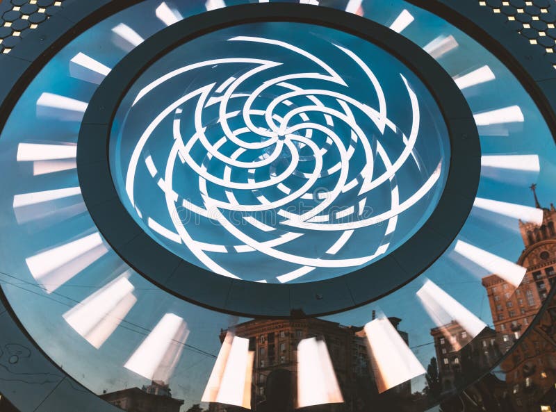 Rotating Spiral Metal Circles. Optical Illusion Stock Image - Image of ...